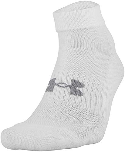 Under Armour Adult Training Cotton Low Cut Socks, Multipairs , White (6-Pairs) , Large