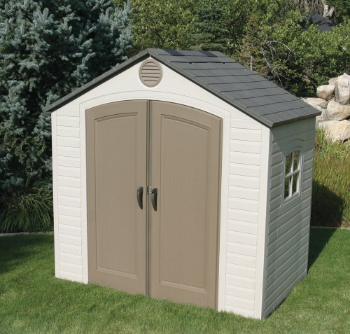 Lifetime 6406 8 X 5 Ft Outdoor Storage Shed with Window-Desert, Mixed Colors
