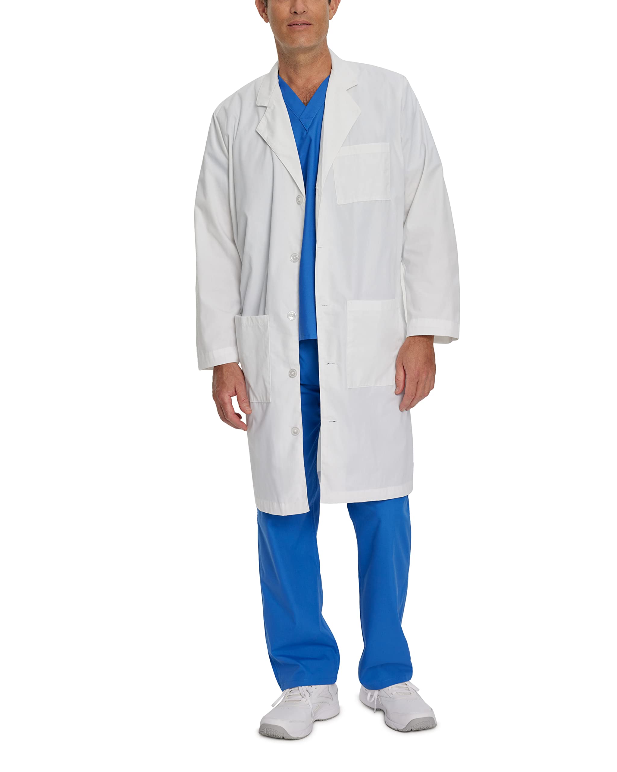 Landau mens Landau Scrub Zone Unisex Relaxed Fit 2-pocket Drawstring Cargo Scrub Pants 85221 Medical Lab Coat, White, 44 US