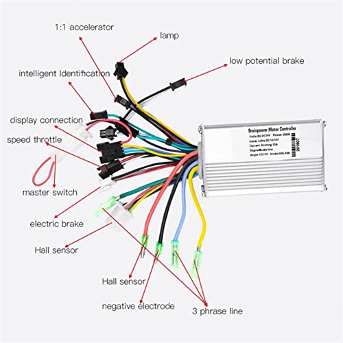 Bike Fender Electric Bike Scooter Controller 24V/36V/48V 250W/350W with LCD Display Speed for BLDC Motor Scooter E-Bike Accessories Mud Guards (Size : 24V)