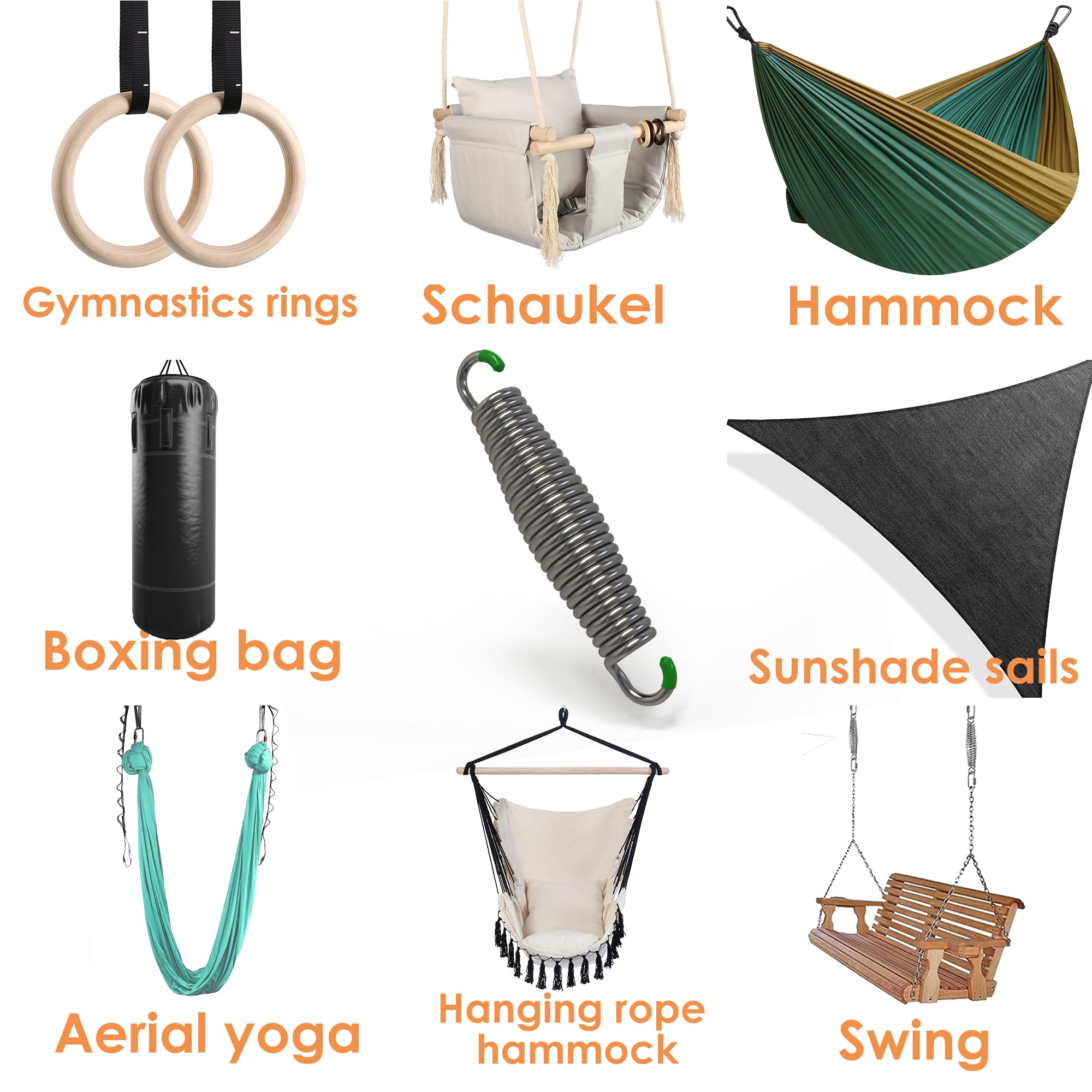 Porch Swing Springs Heavy Duty,Hammock Chair Spring,Hanger Ceiling Mount Spring,Patio Ceiling Chair Hardware,Patio Swings Clearance Parts(2 PCS - 1300bs)