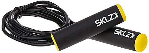 SKLZ Adjustable Jump Rope with Padded Grips , Black/Yellow