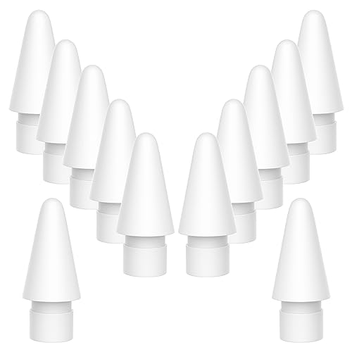 Replacement Tips Compatible with Apple Pencil 2 Gen iPad Pro Pencil - iPencil Nib for iPad Pencil 1 st/Pencil 2 Gen White 12 Pack