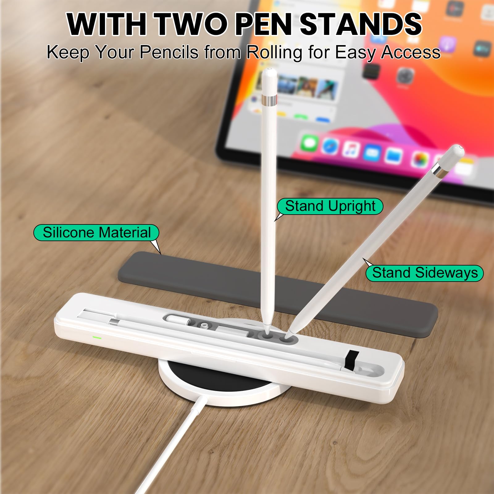 Apple Pencil 1st Generation Case, HAMOPY Wireless Charging Case Compatible with Apple Pencil 1st Generation Only, Magnetic Apple Pencil 1st Gen Charging Carrying Storage Box, Apple Pencil Accessories