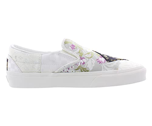 Vans Women's UA Classic Slip-On, Patchwork/True White, 8 Medium US