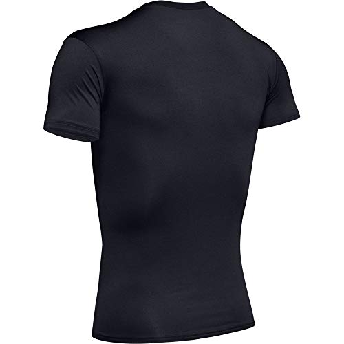 Under Armour mens Heatgear Tactical Compression Short-sleeve T-shirt , Black (001)/Clear , Large