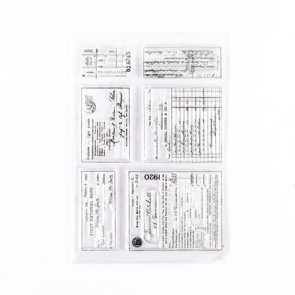 4Sheet Text Number Background Clear Stamps for Card Making Transparent Silicone Stamps Rubber Stamps Seal for DIY Scrap Booking Decoration Album Crafts