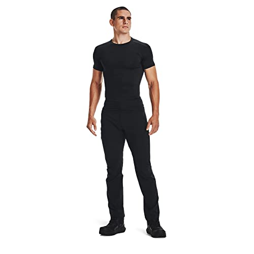Under Armour mens Heatgear Tactical Compression Short-sleeve T-shirt , Black (001)/Clear , Large