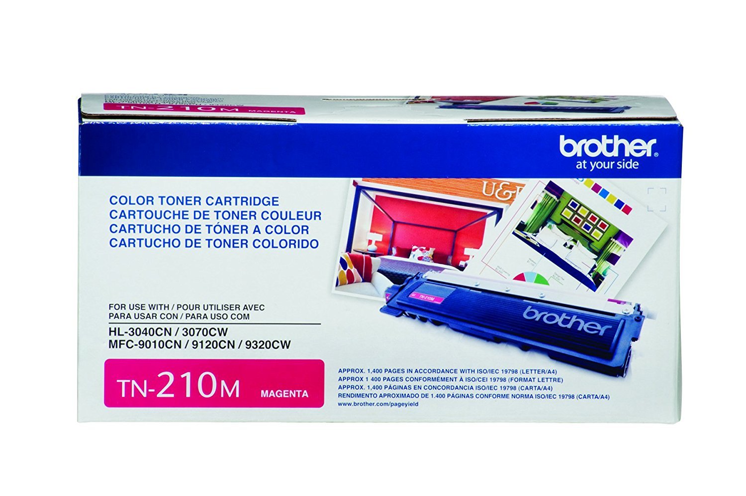 Brother Toner Cartridge Set, 4-Pack, Black, Cyan, Magenta, and Yellow (TN-210)
