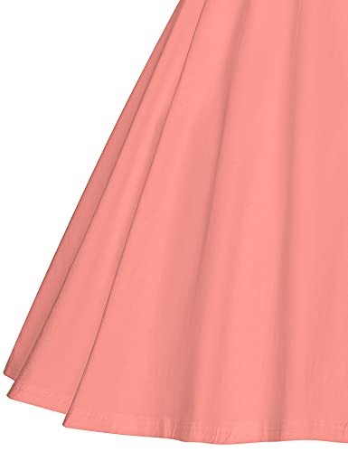 GownTown Women's 1950s Vintage Dresses Cap Sleeves Cocktail Stretchy Dresses with Pocket Red