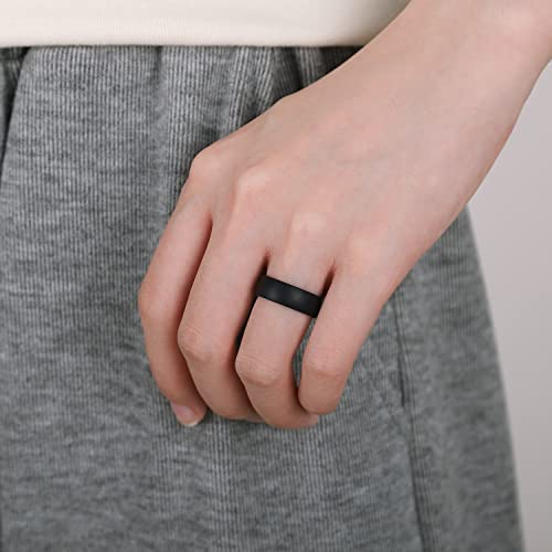 MIROMIHO Women Silicone Wedding Ring Inner Arc Ergonomic Breathable Design Rubber Wedding Band 5.5mm Wide 2mm Thick Rubber Rings for Women