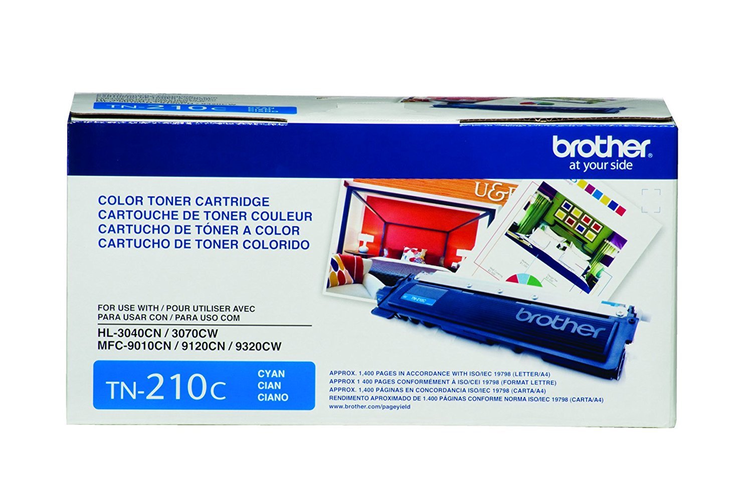 Brother Toner Cartridge Set, 4-Pack, Black, Cyan, Magenta, and Yellow (TN-210)