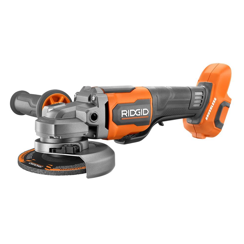 RIDGID 18V Brushless Cordless 4-1/2 in. Paddle Switch Angle Grinder R86047B (Tool Only) (Renewed)