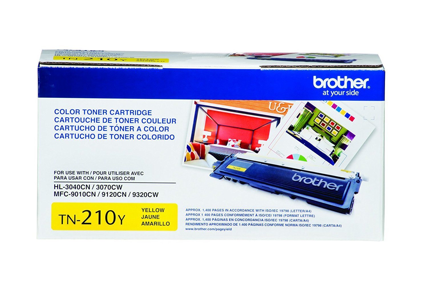 Brother Toner Cartridge Set, 4-Pack, Black, Cyan, Magenta, and Yellow (TN-210)