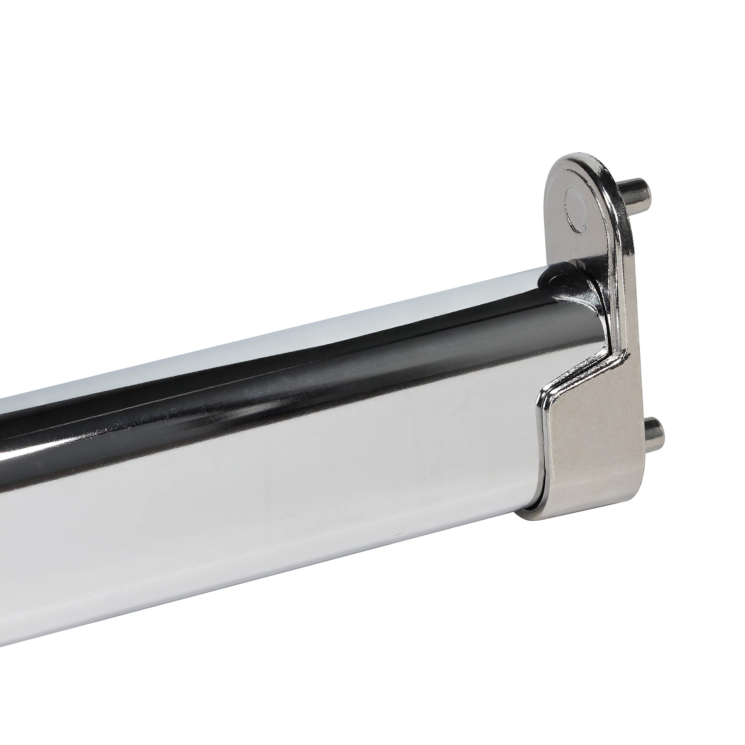 Rok Hardware Chrome 1-3/16" (30 mm) x 19/32" (15mm) Oval Closet Rod End Support with 3/16" (5mm) Pins 30X15X5MMCH (2 Pack)