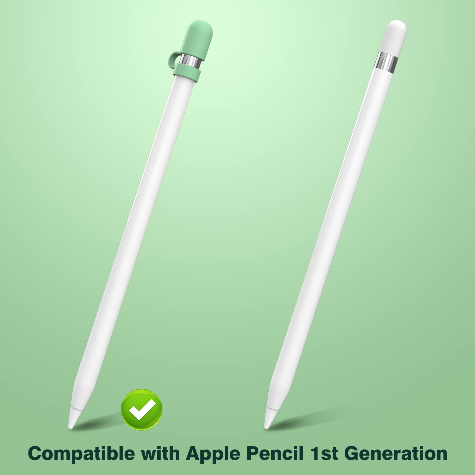Jelanry Magnetic iPencil Cap Replacement with Silicone Cap Holder for Apple Pencil 1st Gen, Anti-Lost Protective Cover Pencil Accessories for iPad A16 11th 10th 9 8 7 6 Air Mini Pro(2 Cap+4 Cap Cover)