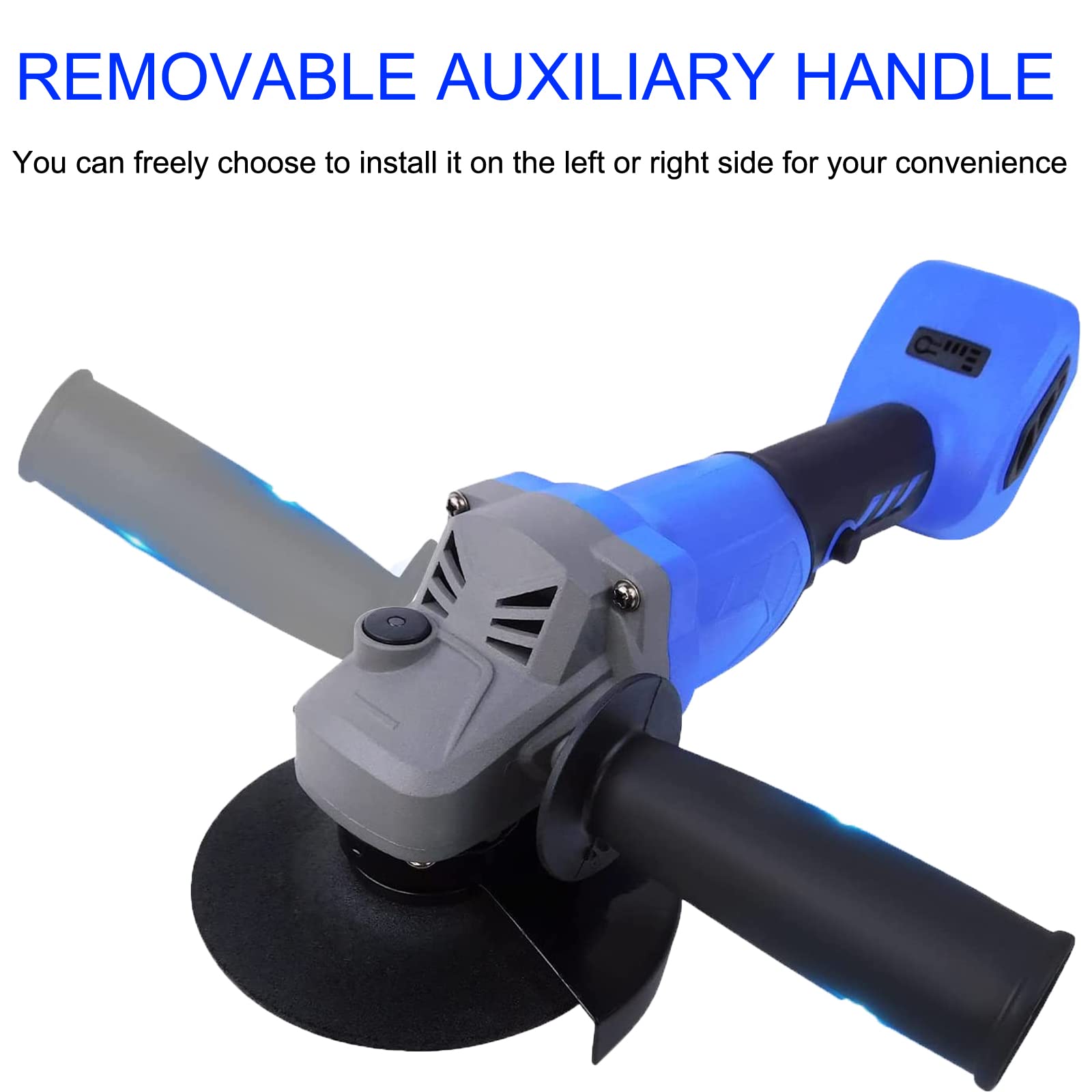 Cordless Angle Grinder, Polishing and Cutting Tool, 6000mAh Lithium-ion Battery, 4-1/2 Inch Brushless Angle Grinder, Portable Grinder with Charger and Storage Bag