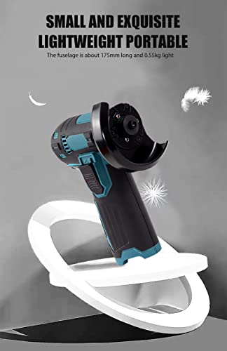 Weytoll 12V Cordless Brush Angle Grinder Kit, Grinding Disc 3/76mm, 19500rpm Electric Grinding Tool Mini Grinder Handheld Cutter with 2pcs 12V1300mAh Batteries and 6 Cutting Discs, Blue