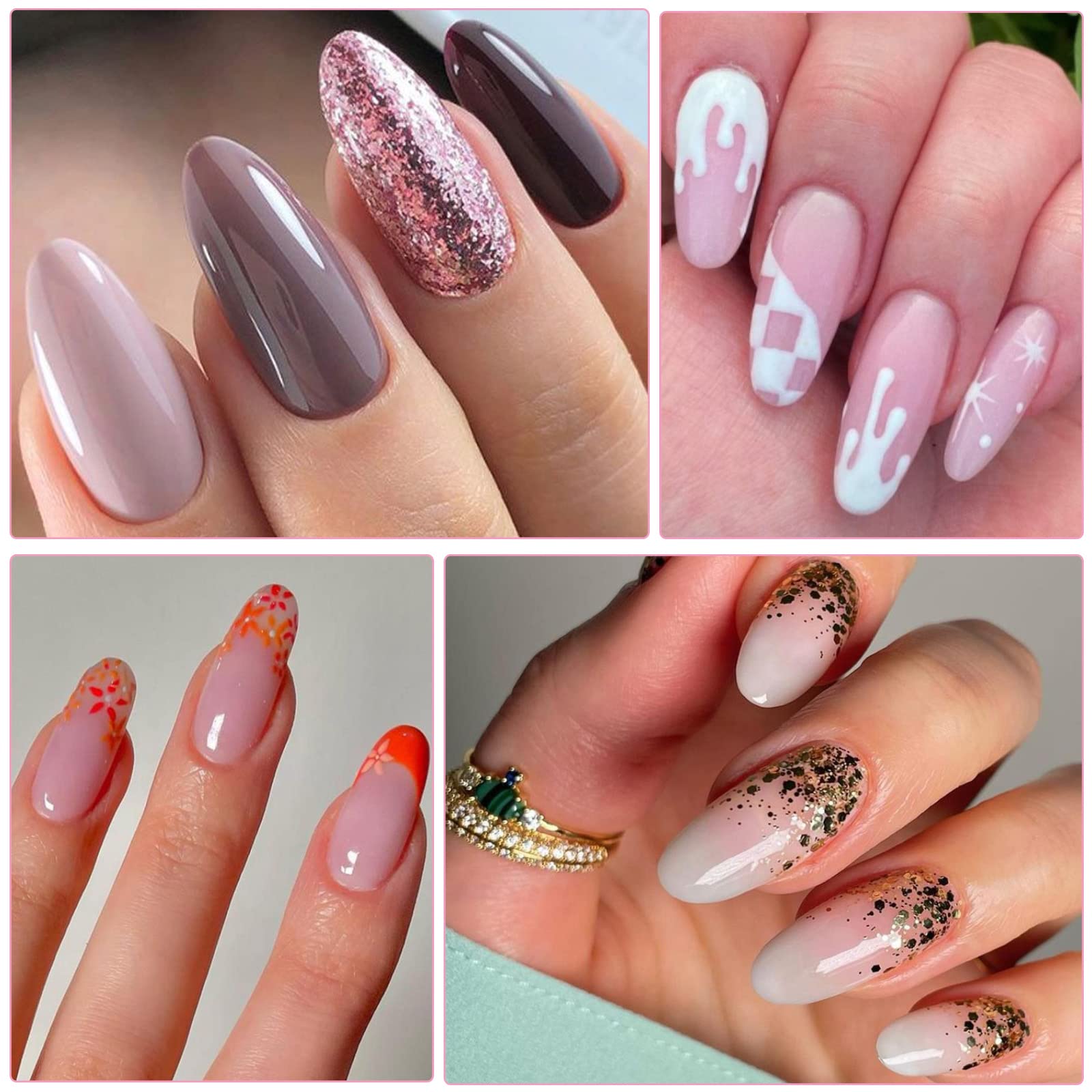 LoveOurHome 600pc Gel Nail Tips Clear Oval Almond Fake Nails Full Cover Artificial False Fingernails for Gel Manicure Extension/Acrylic Nail Design Press on Nail Making