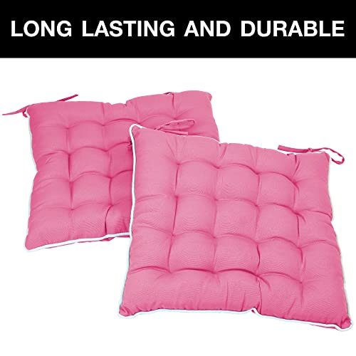 Sun-Ray Patio Premier Seat Cushion with Flame Retardant Filling, Pink 2 Count