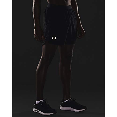 Under Armour mens Launch Run 5-inch Shorts , (001) Black/Reflective , X-Large