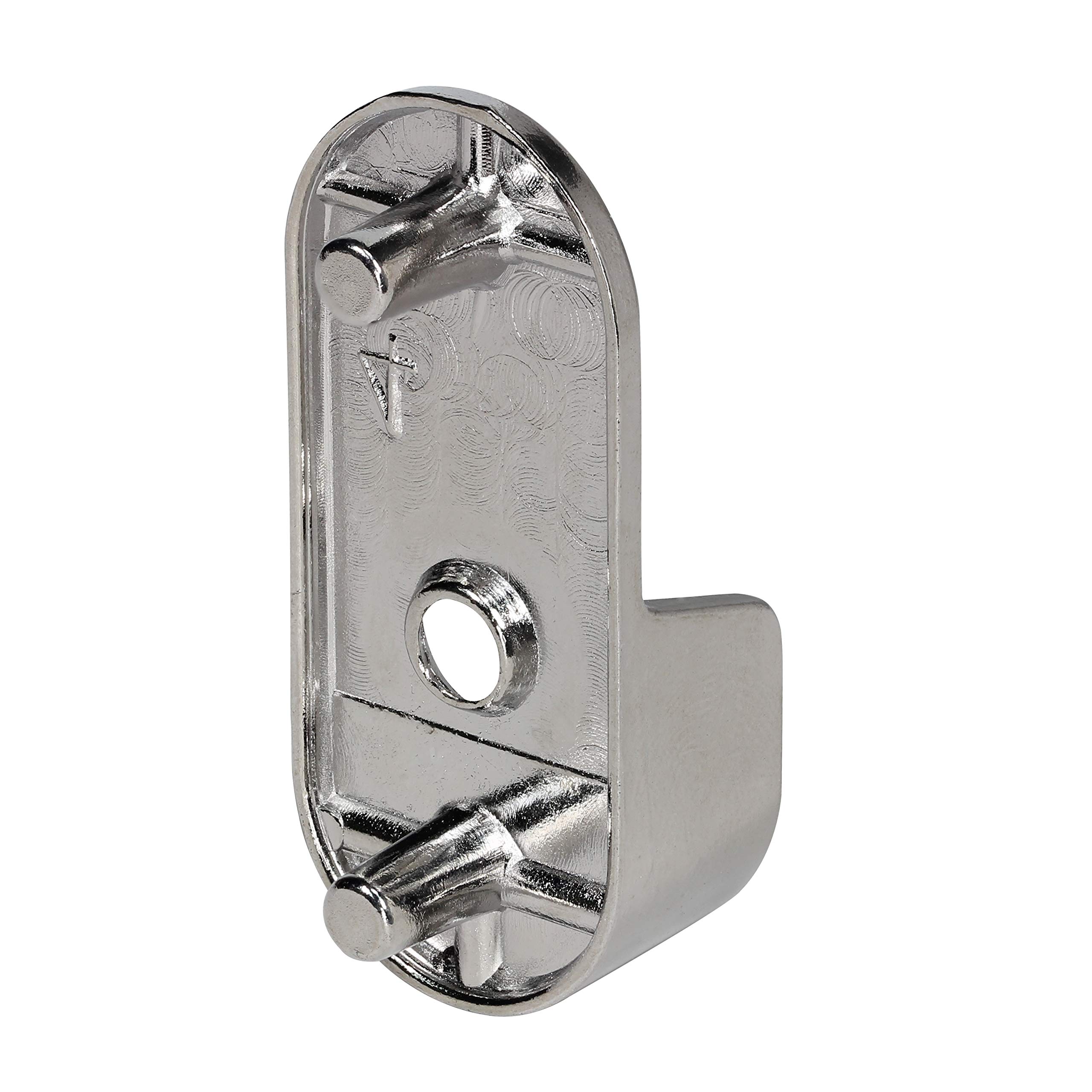 Rok Hardware Chrome 1-3/16" (30 mm) x 19/32" (15mm) Oval Closet Rod End Support with 3/16" (5mm) Pins 30X15X5MMCH (2 Pack)