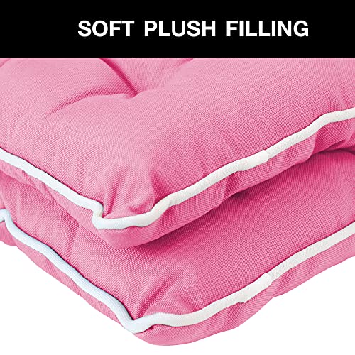 Sun-Ray Patio Premier Seat Cushion with Flame Retardant Filling, Pink 2 Count