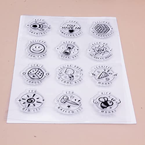 ljhnba Exquisite Encourage Silicone Clear Stamp Small Pattern Background Rubber Seal Transparent Stamper for DIY Scrapbooking Transparent Stamper for Card Making