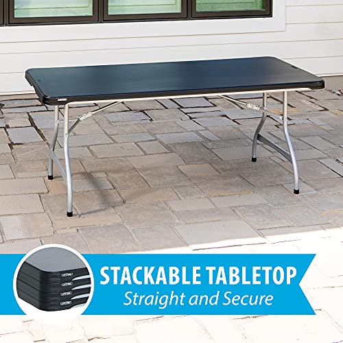 Lifetime Commercial Rectangular Folding (4 Pack) Table, 6', Black