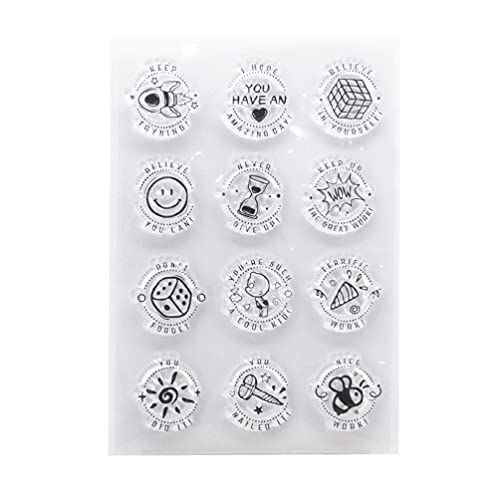 ljhnba Exquisite Encourage Silicone Clear Stamp Small Pattern Background Rubber Seal Transparent Stamper for DIY Scrapbooking Transparent Stamper for Card Making