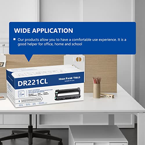 DR221CL Yellow Drum Unit 1-Pack Compatible DR-221CL Drum Unit Replacement for Brother DR221CL Drum Unit HL-3140CW 3180CDW DCP-9020CDN MFC-9130CW 9340CDW Printer (Not Include Toner)