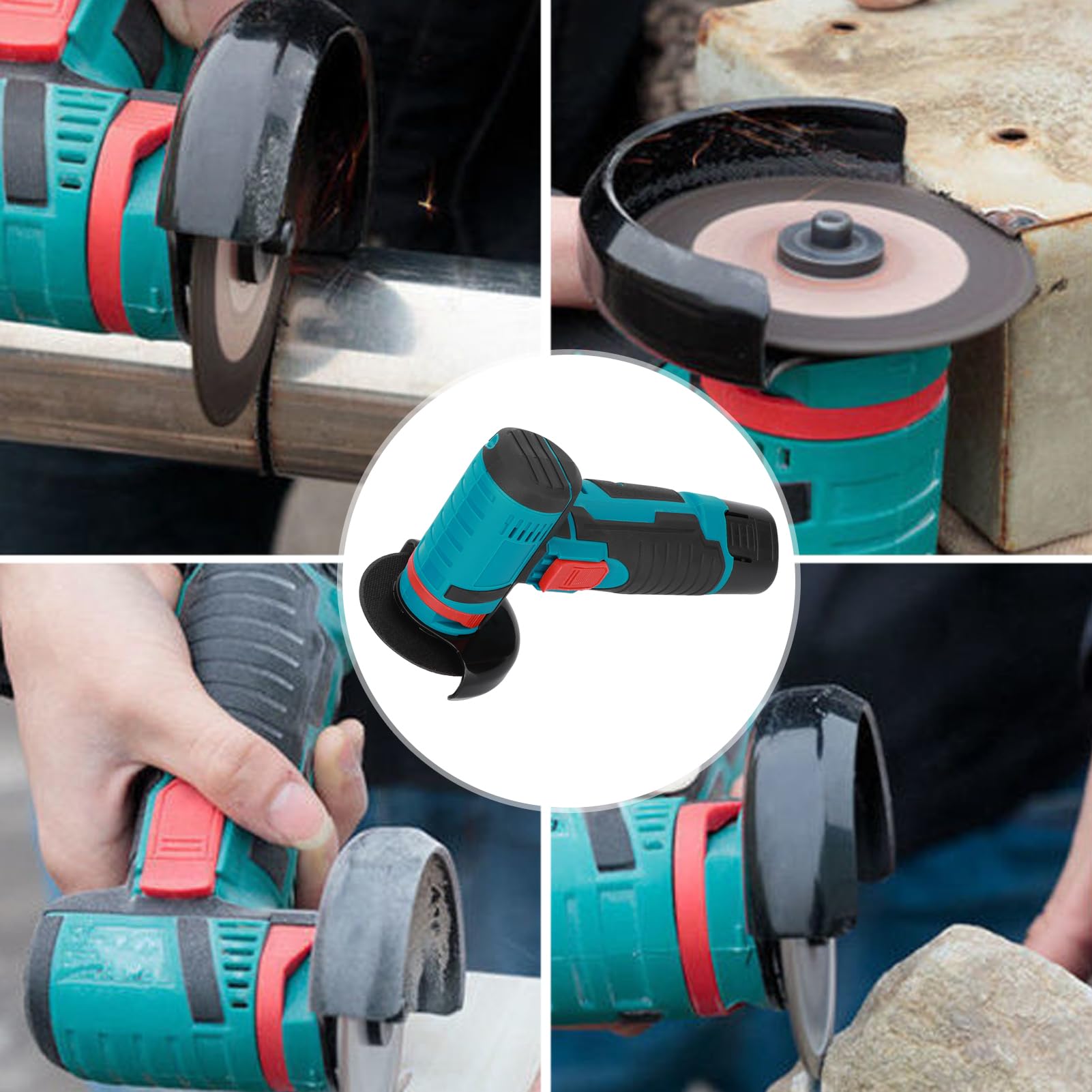 GIFZES 12V Cordless Angle Grinder Kit,3-Inch Battery Powered Angle Grinder Brushless,19500rpm Electric Grinding Tool Mini Grinder Handheld Cutter with 2pcs 1500mAh Batteries and 2 Cutting Discs