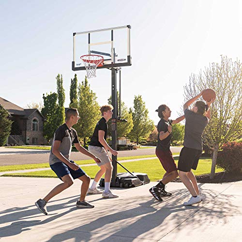 Lifetime 90734 Adjustable Portable Basketball Hoop, 54-Inch Tempered Glass Backboard, black