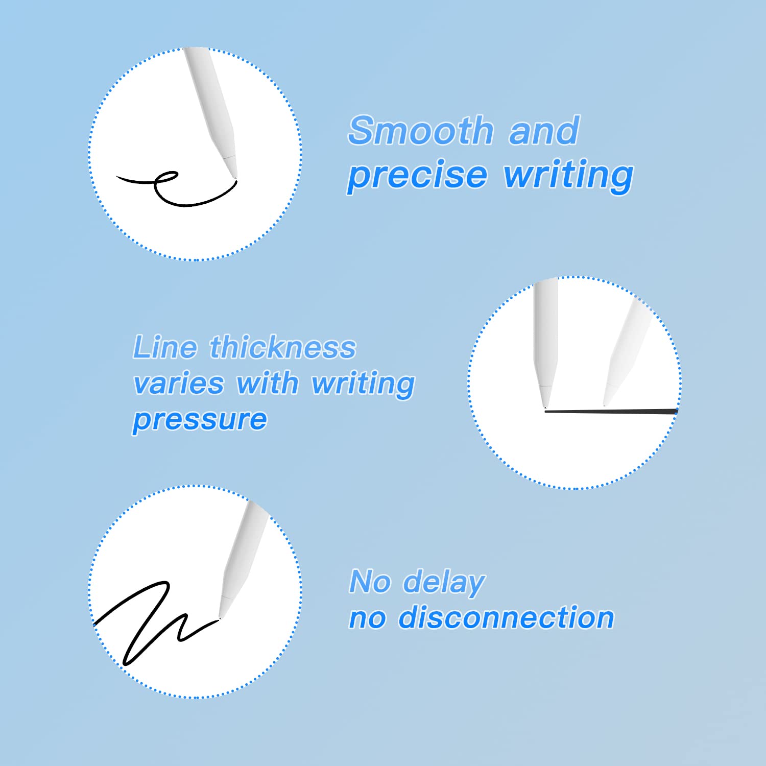 Apple Pencil Replacement Tips - Qreninv Upgraded Nibs Compatible with Apple Pencil 1st/2nd Generation, Precise Control, Penlike Metal Nib Wear [2 Pack]
