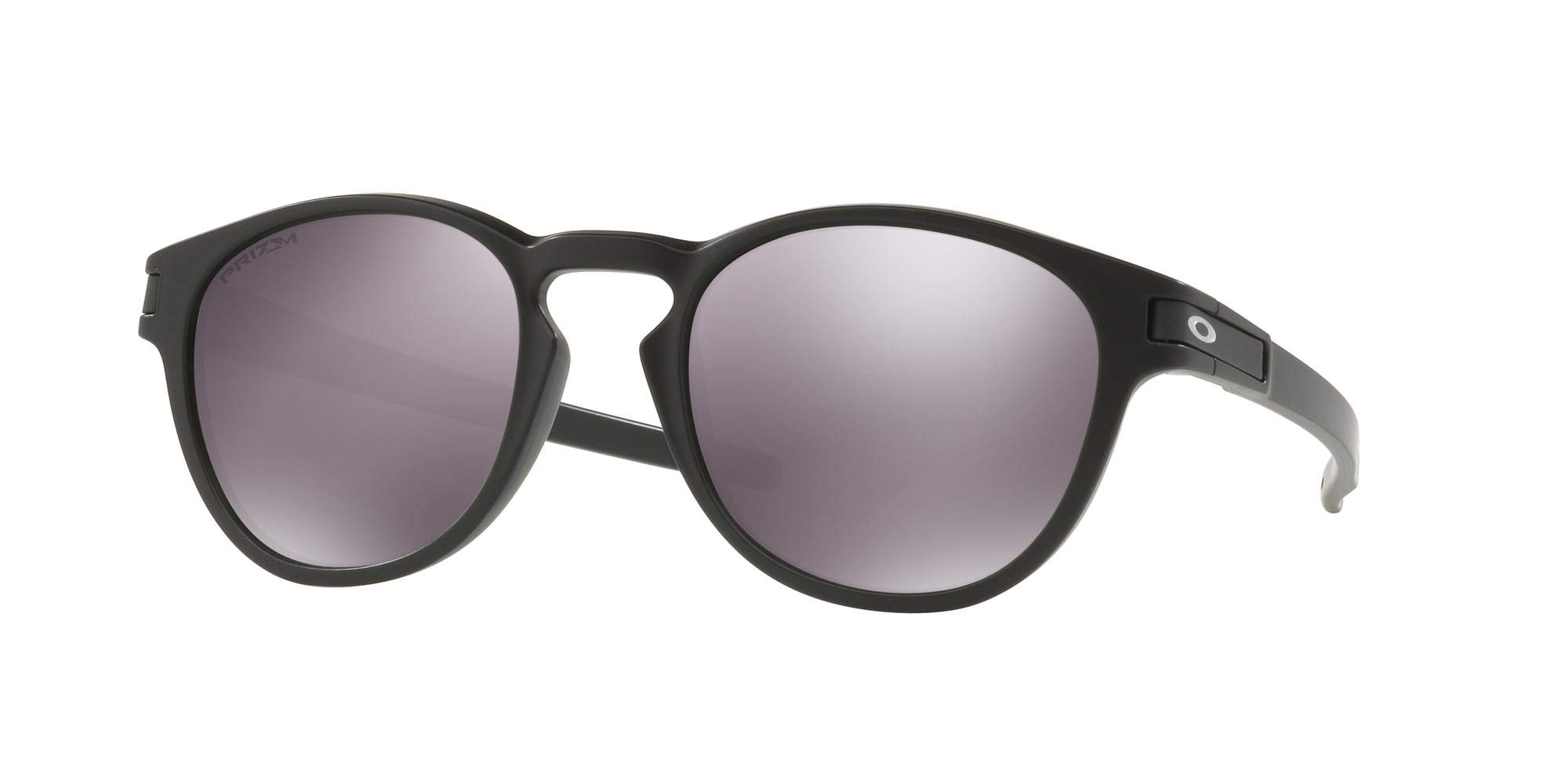 Oakley Men's OO9265 Latch Oval Sunglasses, Matte Black/Prizm Black, 53 mm