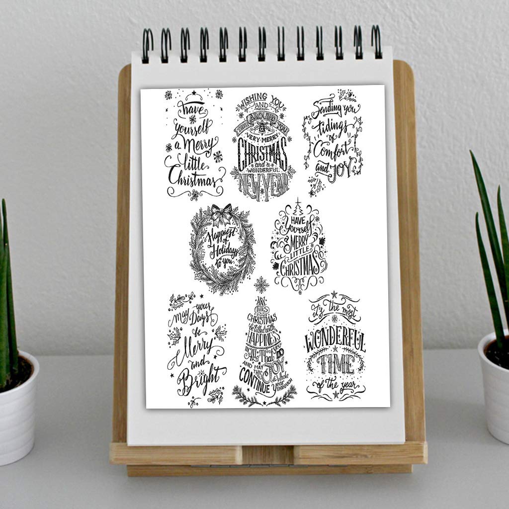 Christmas Blessings Transparent Stamp Clear Silicone Rubber Seal Stamping Tool Wonderful Gift for Children Teen Boy Girl Silicone Sheets for Crafts