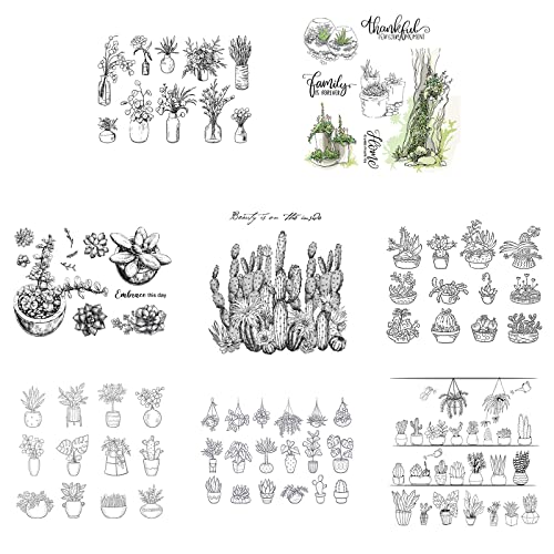 Flower Pot Silicone Clear Stamps for Card Making Scrapbooking Embossing DIY Craft Album Decoration Rubber Seal Stamps Silicone Stamps