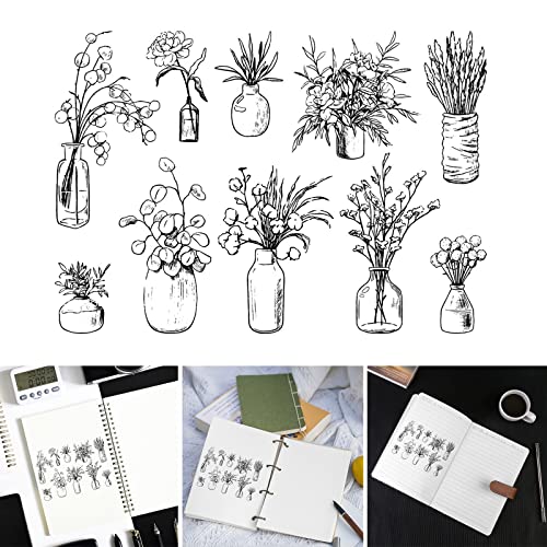 Flower Pot Silicone Clear Stamps for Card Making Scrapbooking Embossing DIY Craft Album Decoration Rubber Seal Stamps Silicone Stamps