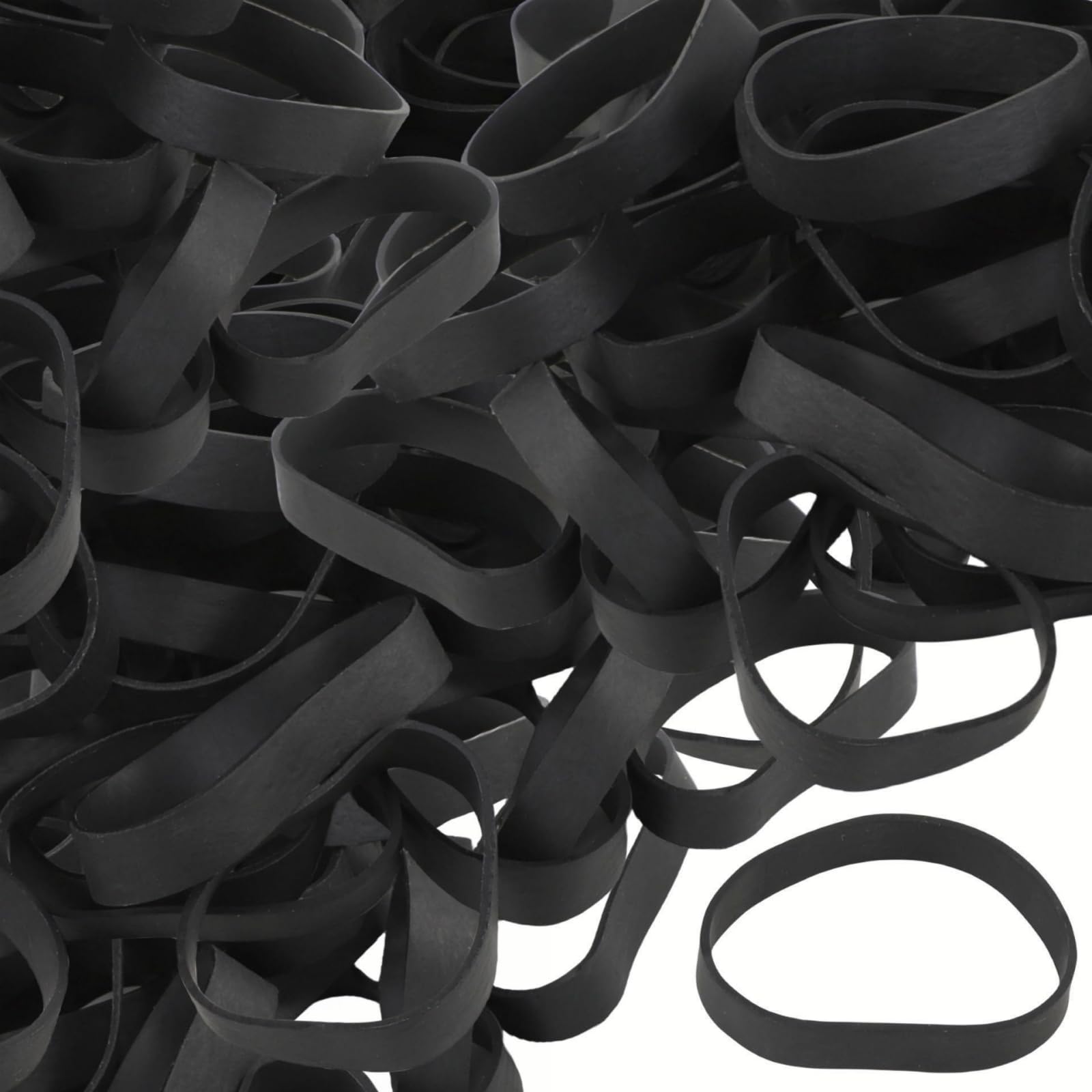 Tactical Rubber Bands Size #84, 50 Pcs Black Thick Wide Strong Heavy Duty Rubber Bands Heat Cold UV Resistant for Outdoor Camping Survival Kit Hunting Fishing Hiking
