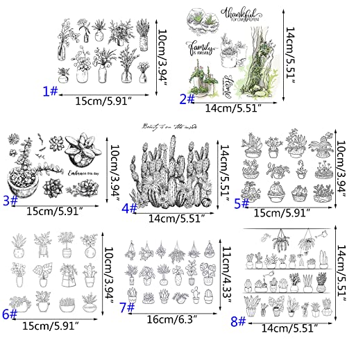 Flower Pot Silicone Clear Stamps for Card Making Scrapbooking Embossing DIY Craft Album Decoration Rubber Seal Stamps Silicone Stamps