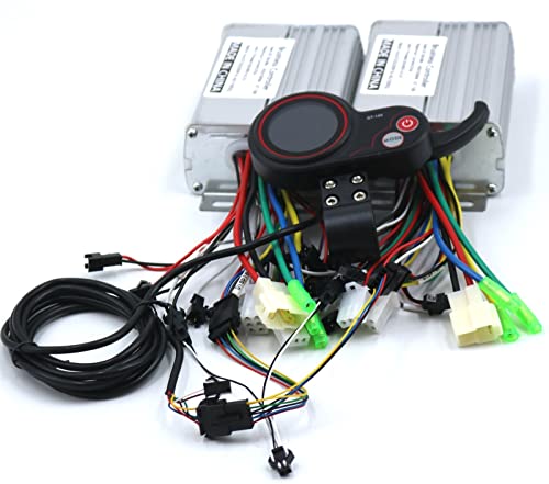 Bike Fender Dual Drive 36/48/60V 450/500W BLDC Electric Scooter Controller E-Bike 2 pcs brushless Speed Driver and 1Pcs LCD Display one Set Mud Guards (Color : 36V Set)