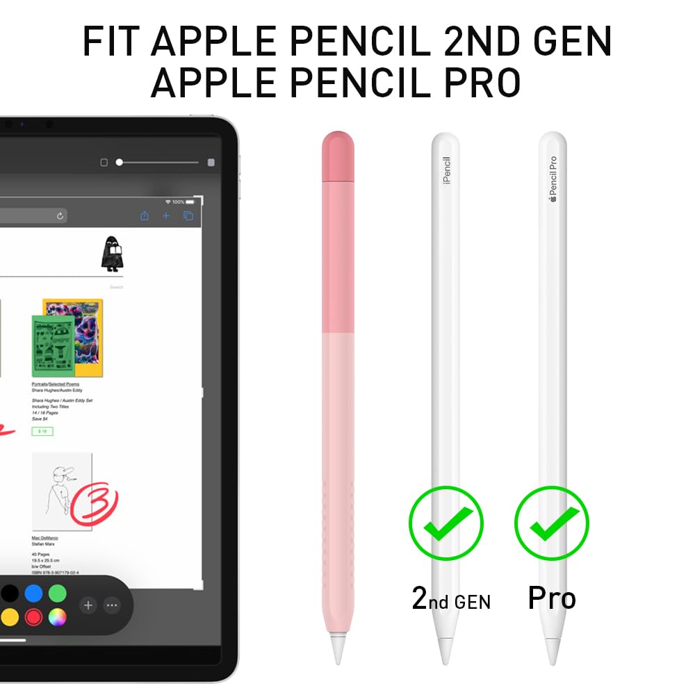Delidigi Case Compatible with Apple Pencil Pro and Apple Pencil 2nd Generation, Gradient Color Case Sleeve Silicone Cover Accessories for Apple Pencil