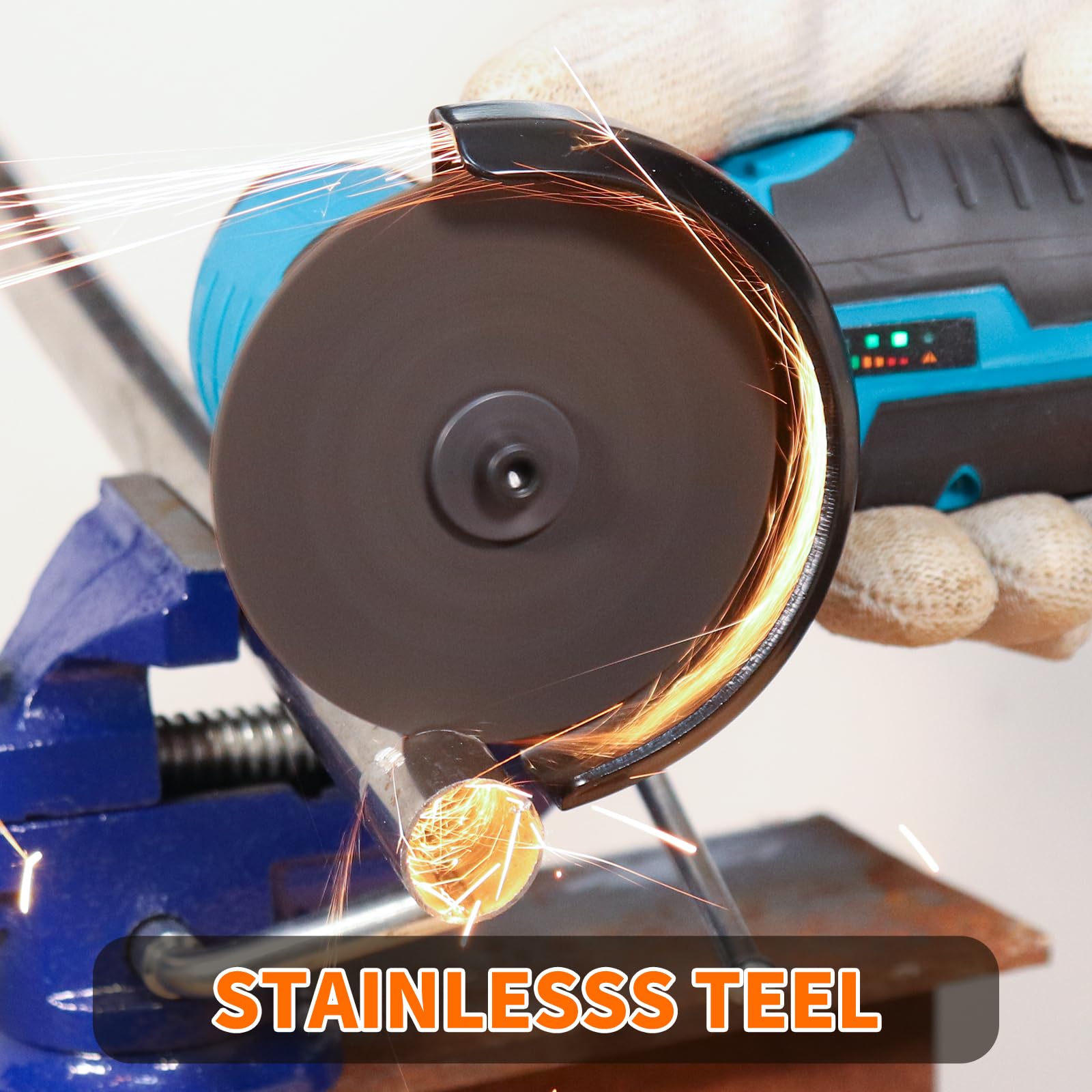 SI FANG 3 Inch Mini Angle Grinder Cut Off Tool Kit, 12V Cordless Electric Rotary Tool Metal Cutter Machine with Charger and Battery, Power Grinders for Fast Cutting-Grinding, Polishing
