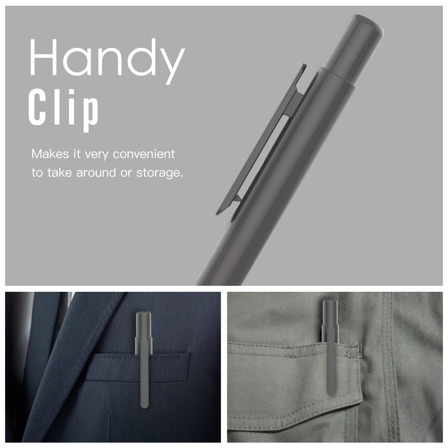 MoKo Holder Case for Apple Pencil 1st Generation, Retractable Apple Pencil 1st Case Protective iPad Pencil Sleeve Skin Cover with Clip - Dark Gray