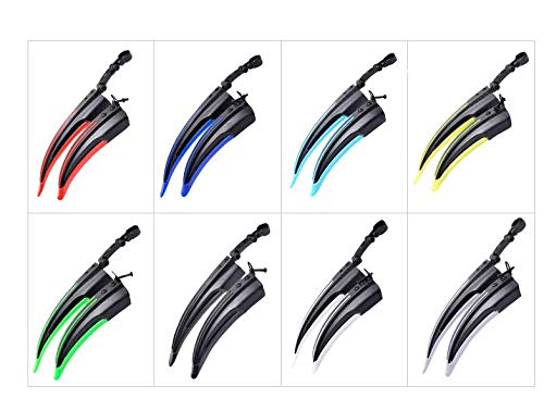 Fat-Cattie Adjustable Road Mountain Bike Bicycle Cycling Tire Front/Rear Mud Guards Mudguard Fenders Set (Blue)