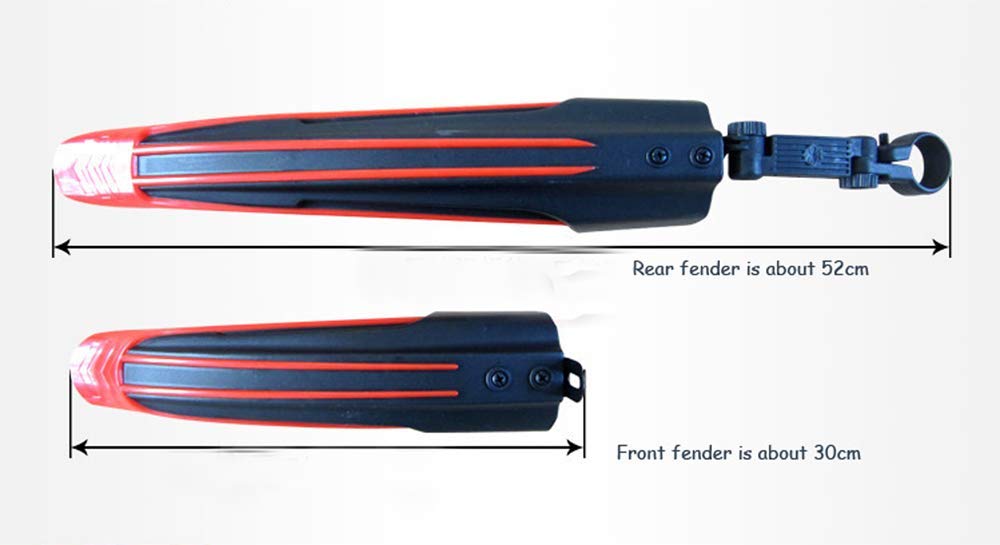 Fat-Cattie Adjustable Road Mountain Bike Bicycle Cycling Tire Front/Rear Mud Guards Mudguard Fenders Set (Blue)