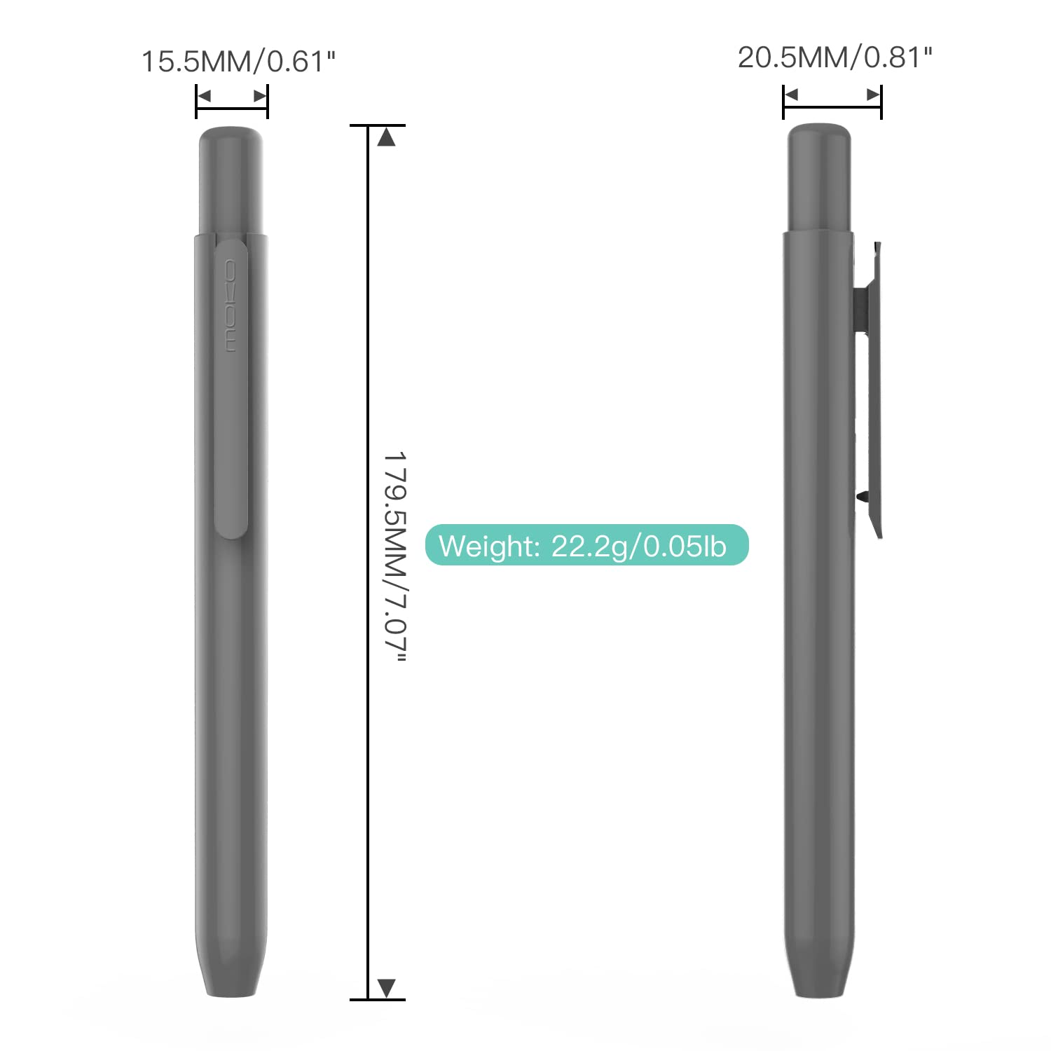 MoKo Holder Case for Apple Pencil 1st Generation, Retractable Apple Pencil 1st Case Protective iPad Pencil Sleeve Skin Cover with Clip - Dark Gray