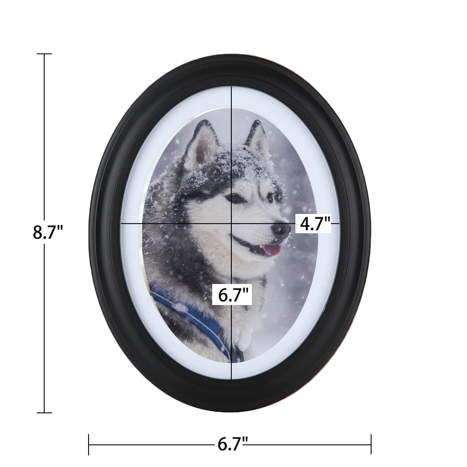 GRRONZEE 2 Pack Oval Picture Frame 5x7 Black Oval Photo Frames, 5 by 7 Oval Wall Picture Frame Photo Frame for Home Decor, Photo Gallery