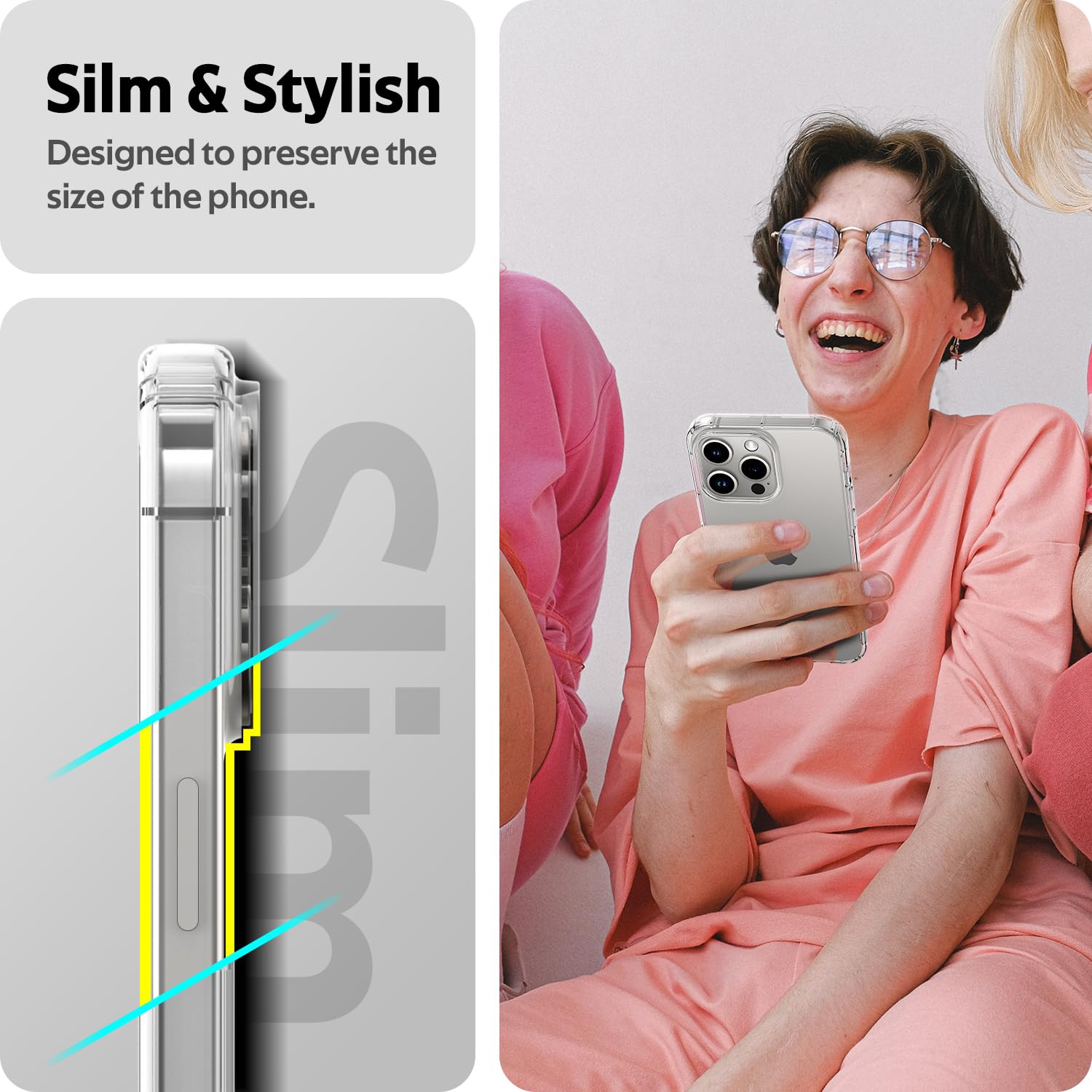 Clear Case for iPhone 15 Pro Max Aeska Ultra [Slim Thin] Flexible Scratch Resistant Transparent TPU Shockproof Gel Rubber Soft Silicone Protective Phone Case Cover for iPhone 15 Pro Max 6.7'' (Clear)