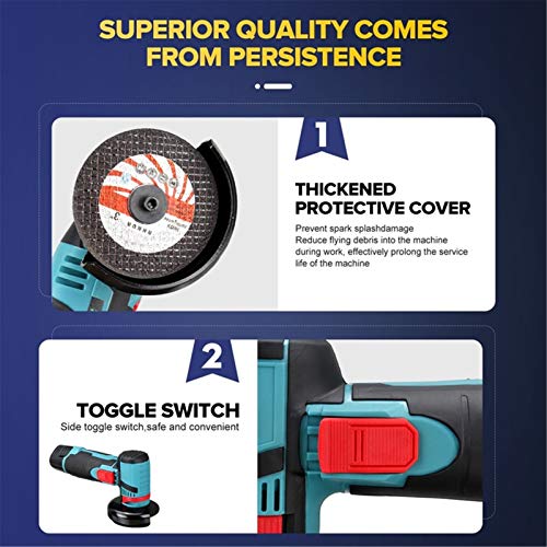 Gtest Mini Cordless Angle Grinder,12V Lithium-Ion Grinding Machine Electric Polishing Cutting Brushless Micro Angle Grinder Power Tool,1 Battery